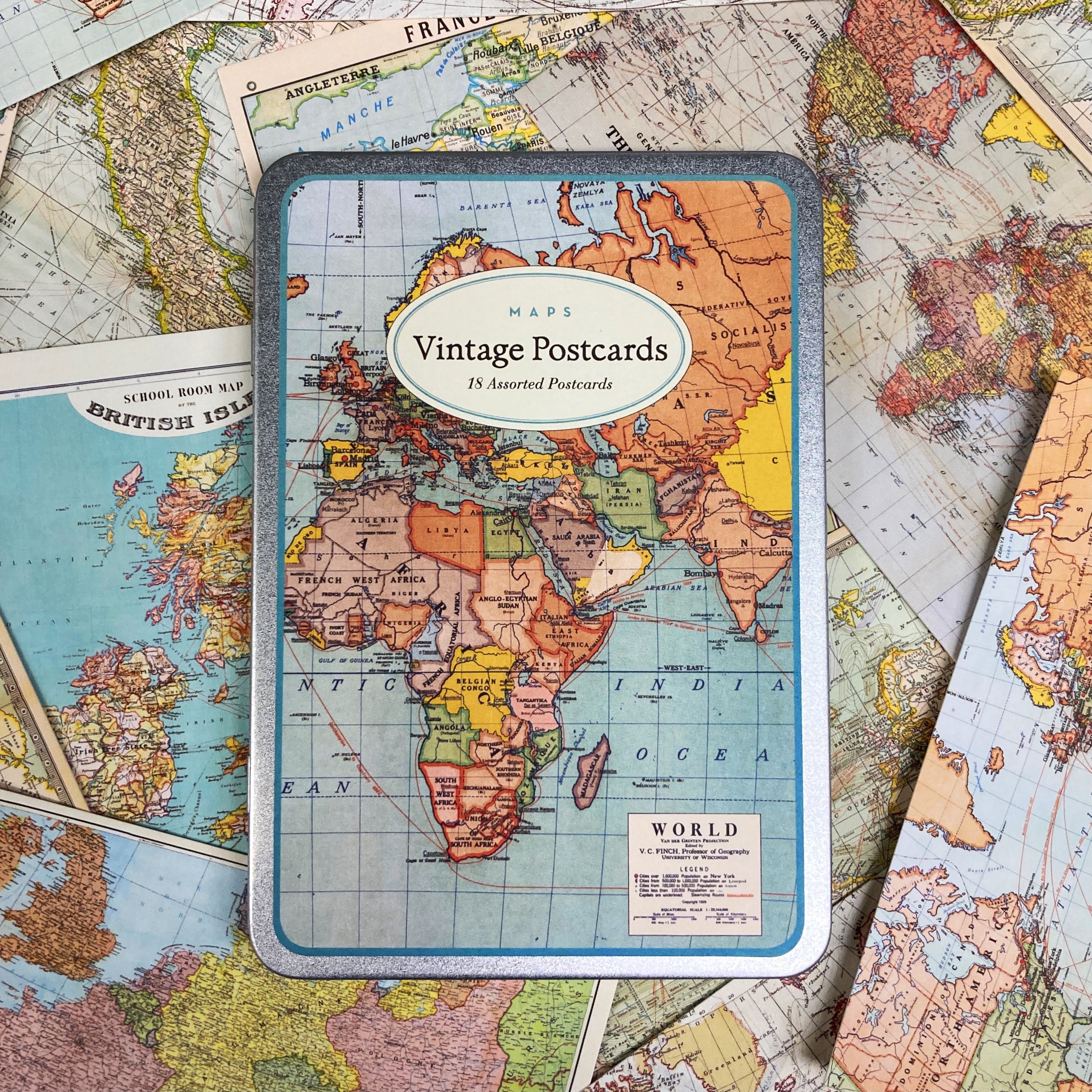 Cavallini & Co. Maps Vintage Postcards